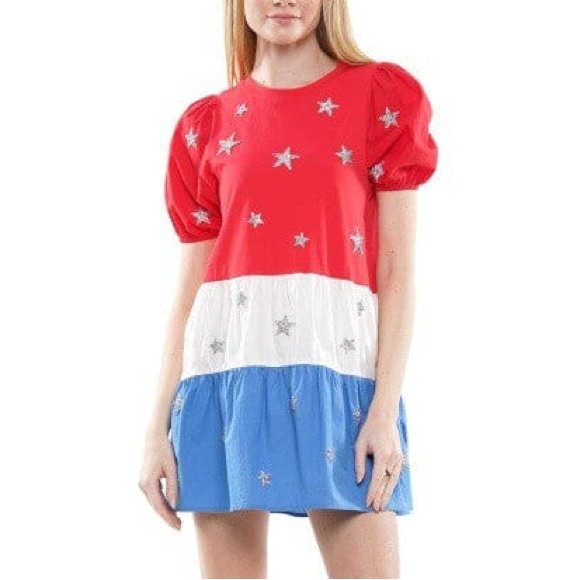 Dresses | Red White And Blue Star Dress | Poshmark